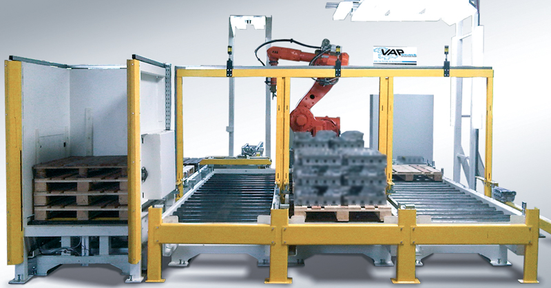 Stacking equipment for casting parts (Cylinder heads, crank case, etc.)